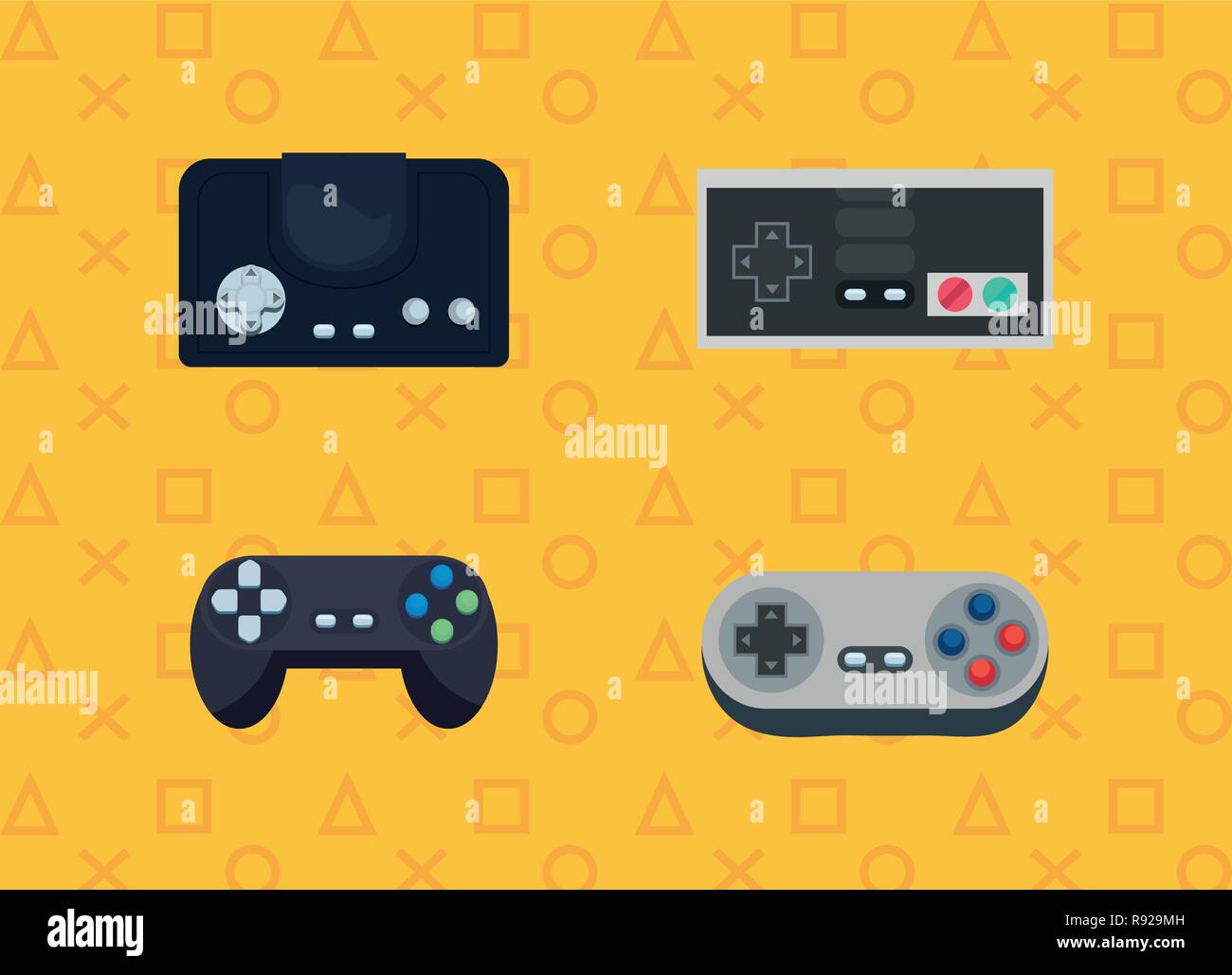 video game controls console symbols background vector illustration ...
