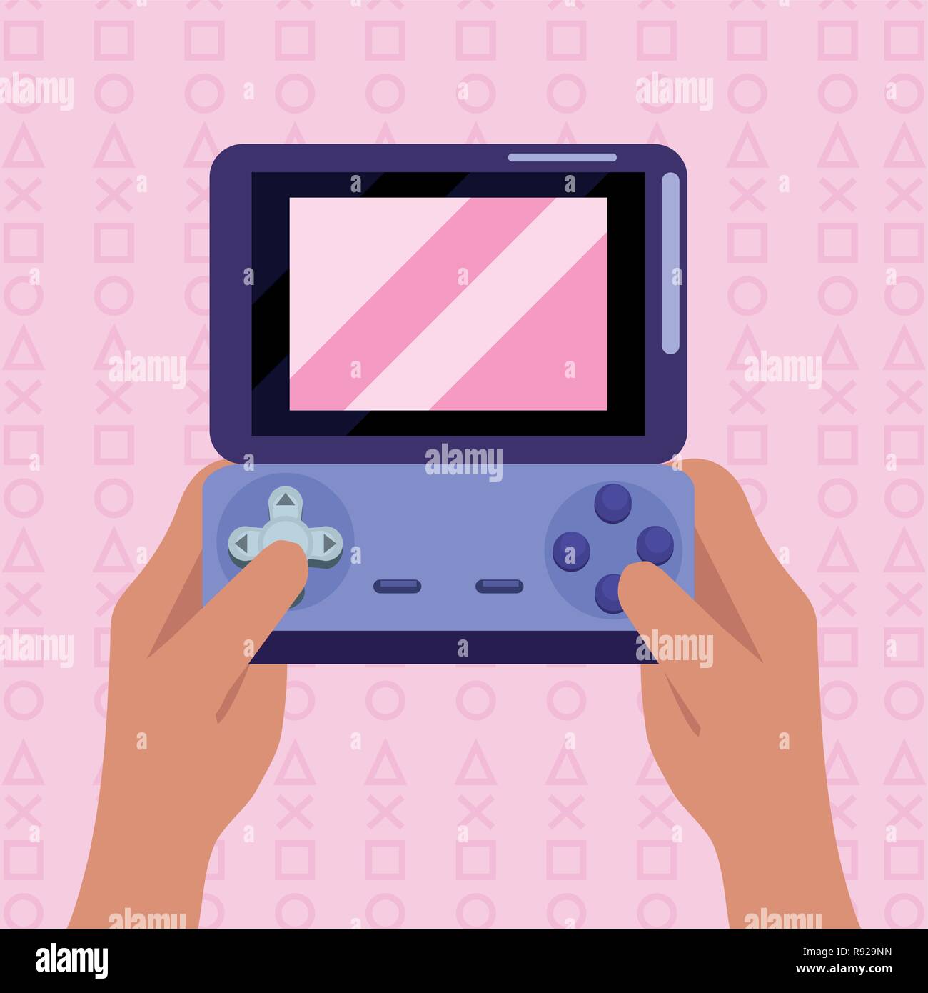 hands holding nintendo video game vector illustration Stock Vector ...