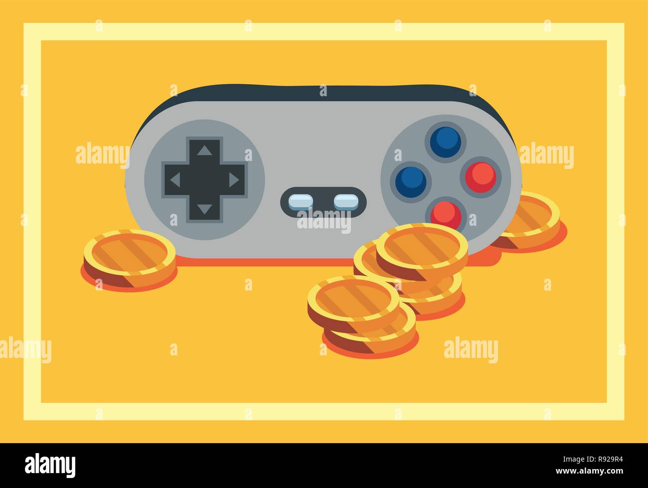 video game coins console control vector illustration Stock Vector Image ...