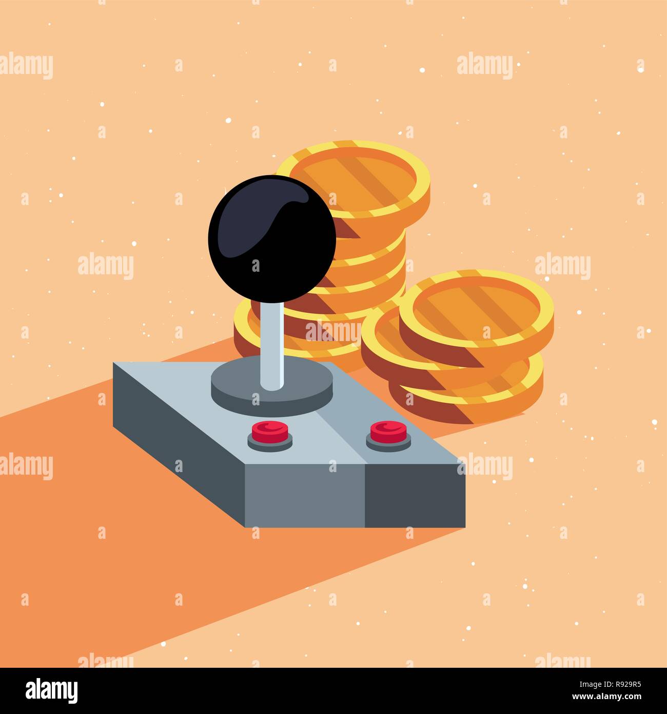 command control coins video game vector illustration Stock Vector Image ...