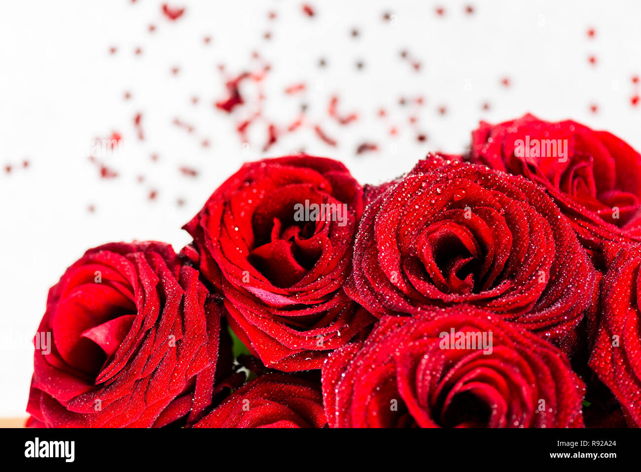Perfect bouquet of red roses, love and romance concept Stock Photo - Alamy