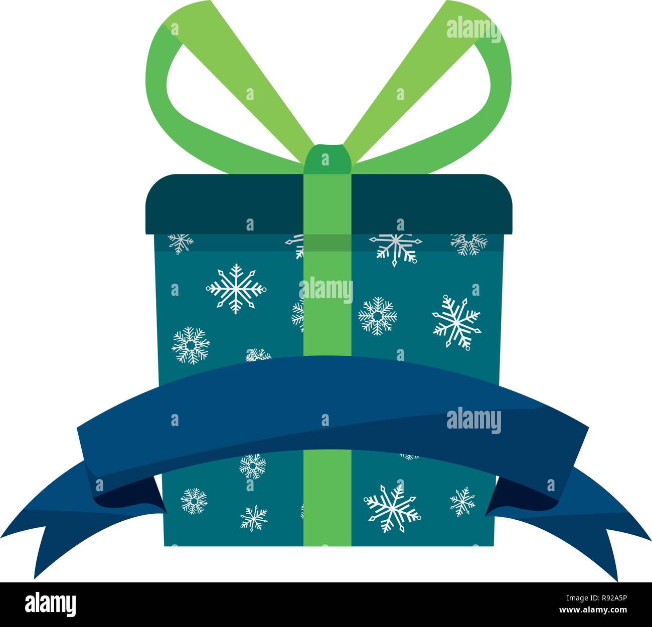 christmas gift box bow ribbon vector illustration Stock Vector Image ...