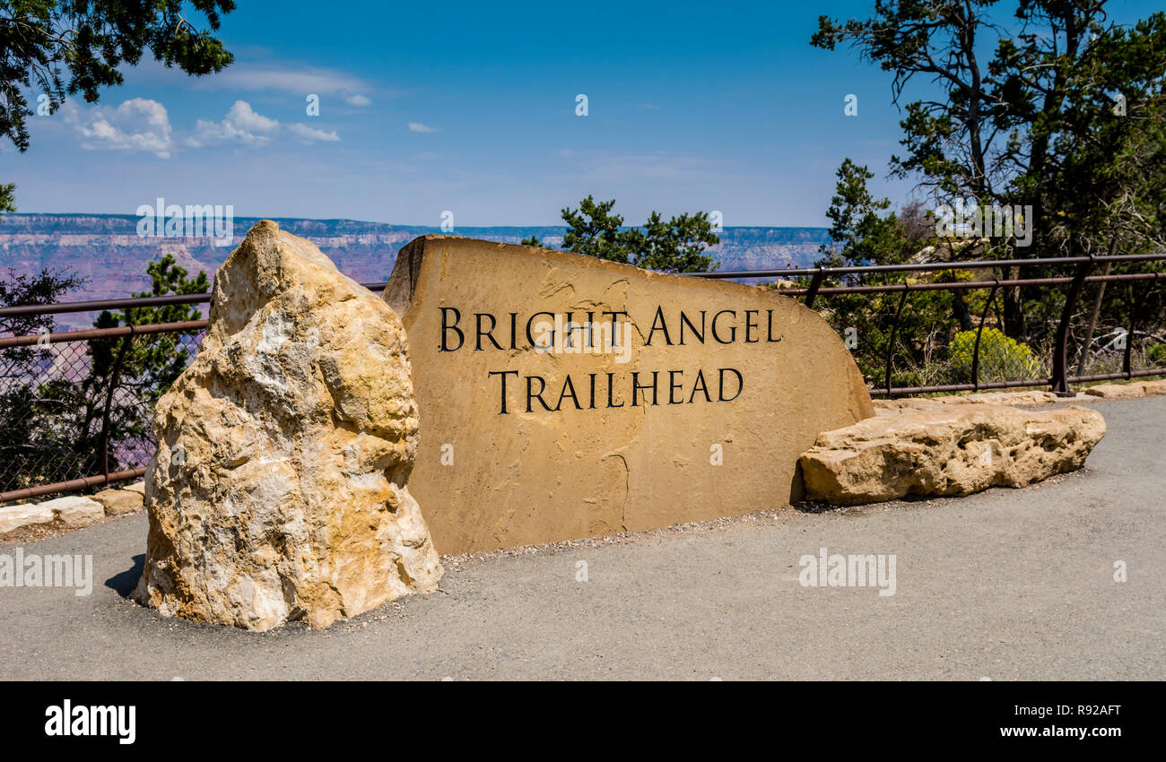 Bright angel trailhead sign hi-res stock photography and images - Alamy