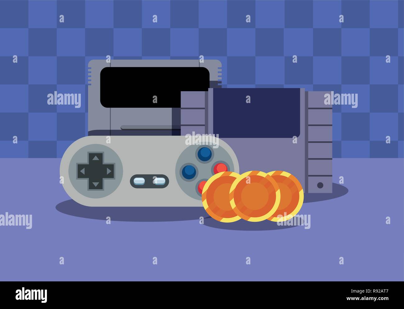 cards coins control video game vector illustration Stock Vector Image ...