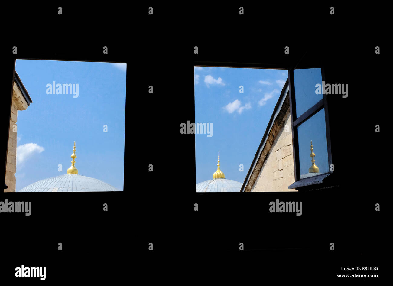 Mosque view from a window Stock Photo - Alamy