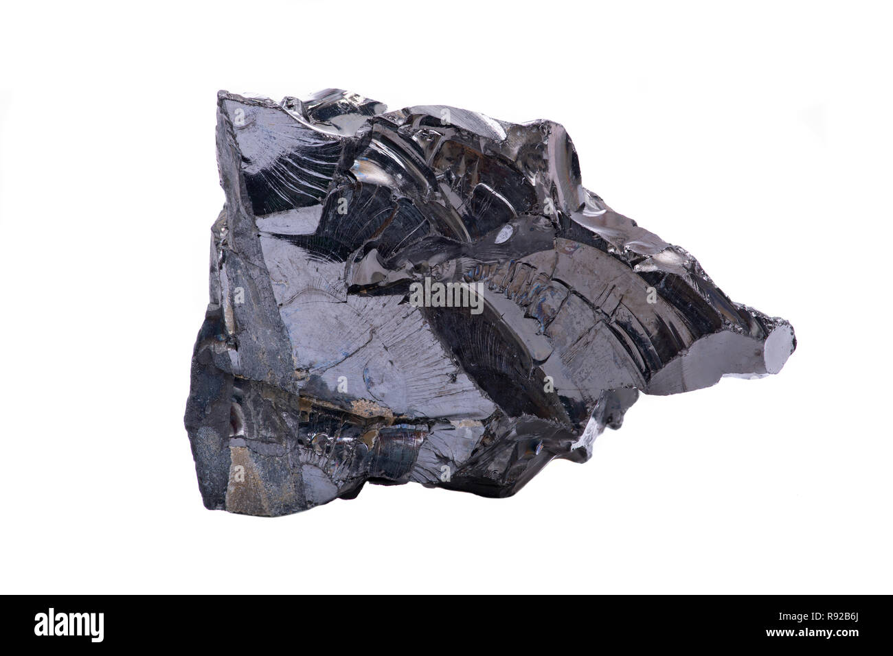 Rough lustrous elite Shungite from Russia isolated on white background ...