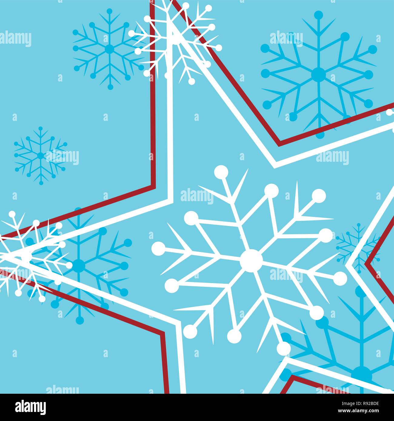 decorative star with snowflake over white background, vector ...