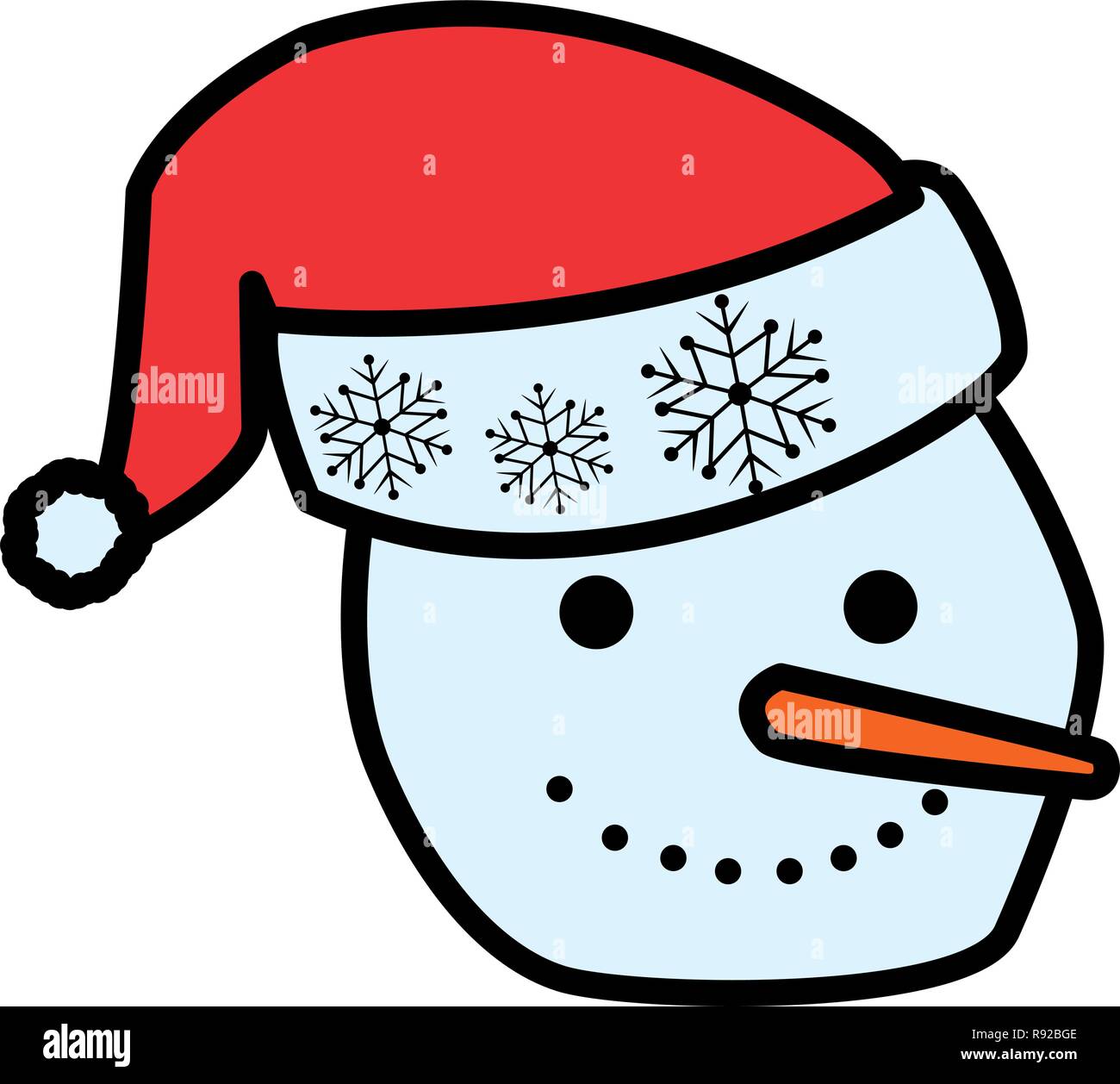 Cartoon snowman icon over white background, colorful design. vector ...