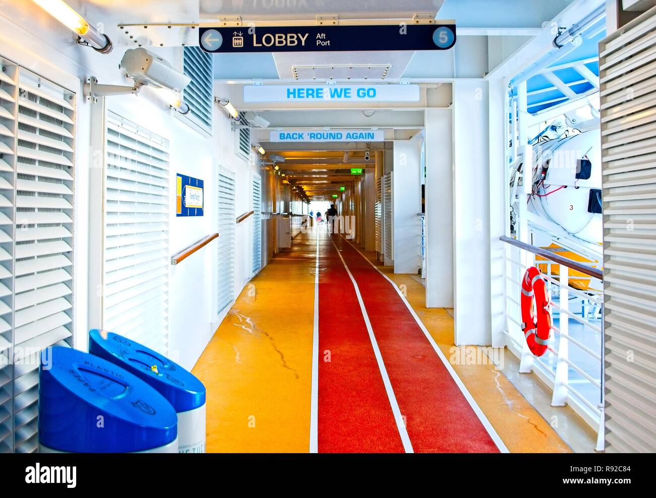 Jogging Path on Cruise Ship Stock Photo - Alamy