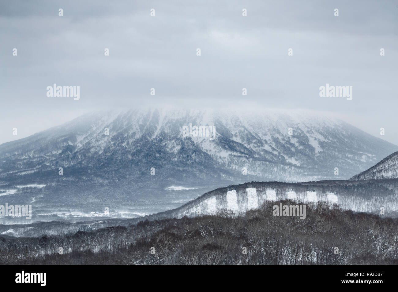 Clouds surround the top of Mount Yōtei, an inactive volcano located in ...