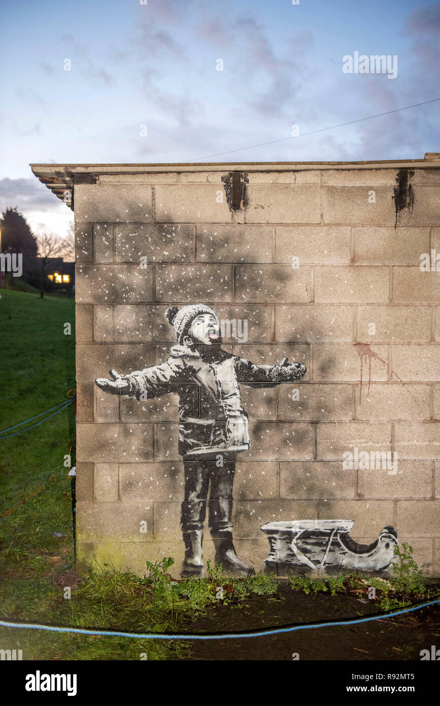 Port Talbot, Wales, UK. 19th December, 2018. Graffiti that has appeared ...
