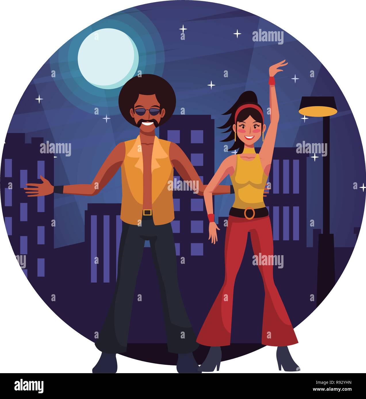 Disco people cartoon Stock Vector Image & Art - Alamy