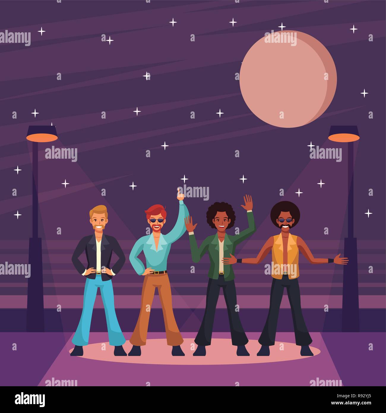 Disco people cartoon Stock Vector Image & Art - Alamy