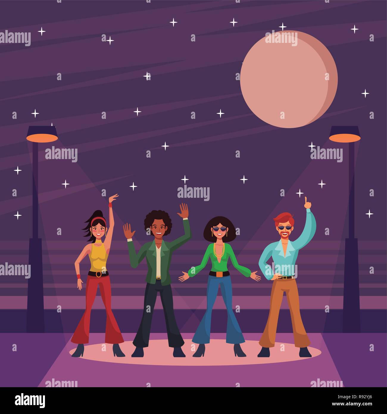 People dancing club lights Stock Vector Images - Alamy