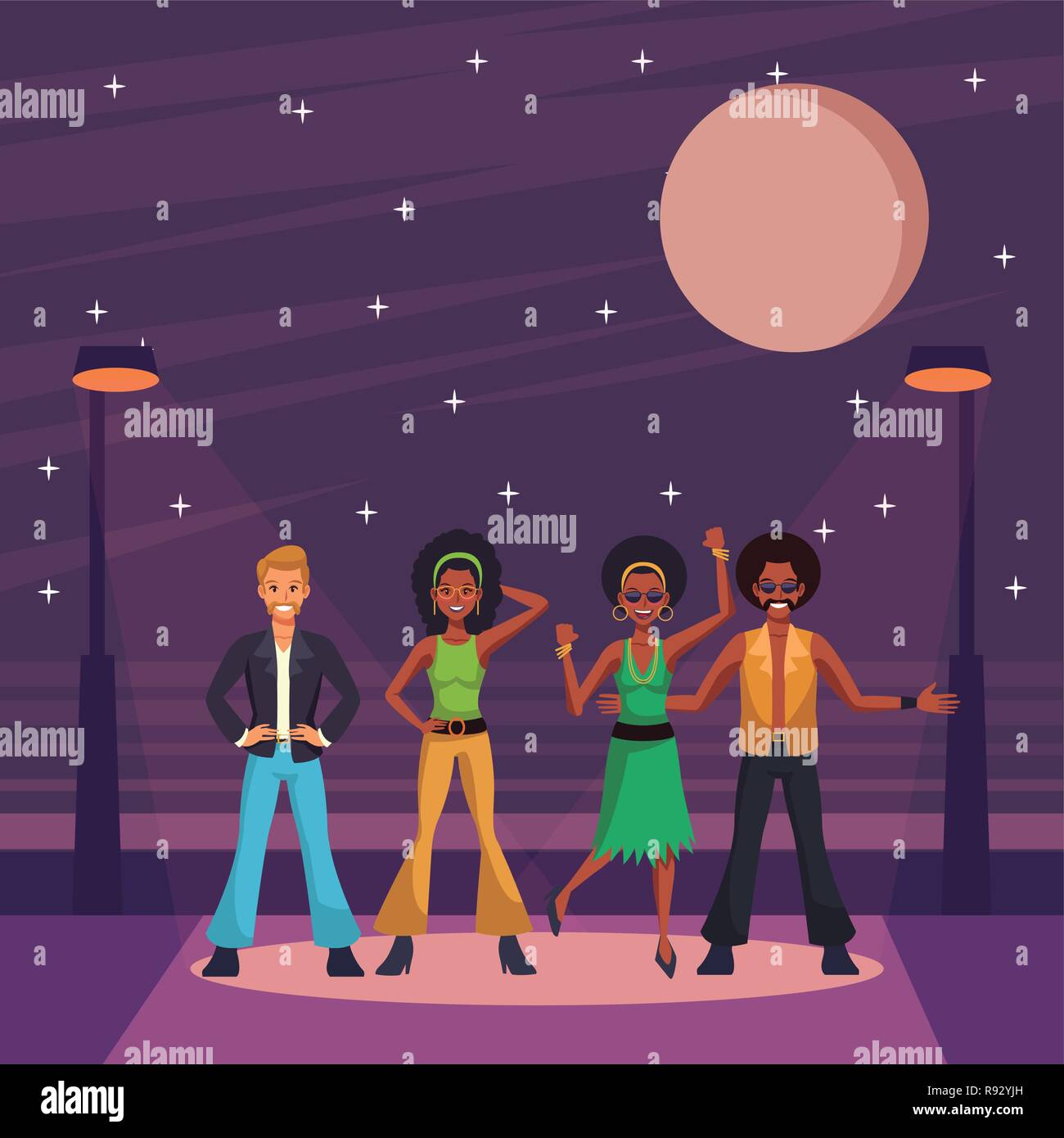 Disco people cartoon Stock Vector Image & Art - Alamy