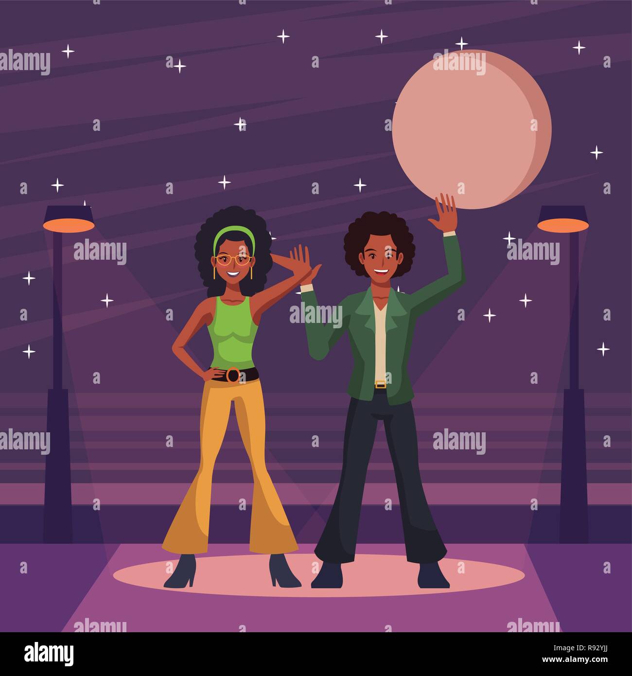 Disco people cartoon Stock Vector Image & Art - Alamy