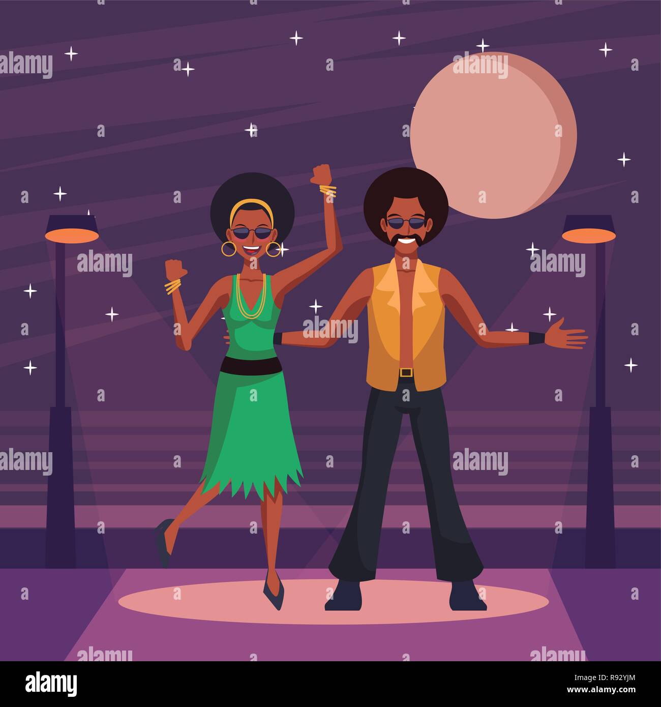 Disco people cartoon Stock Vector Image & Art - Alamy