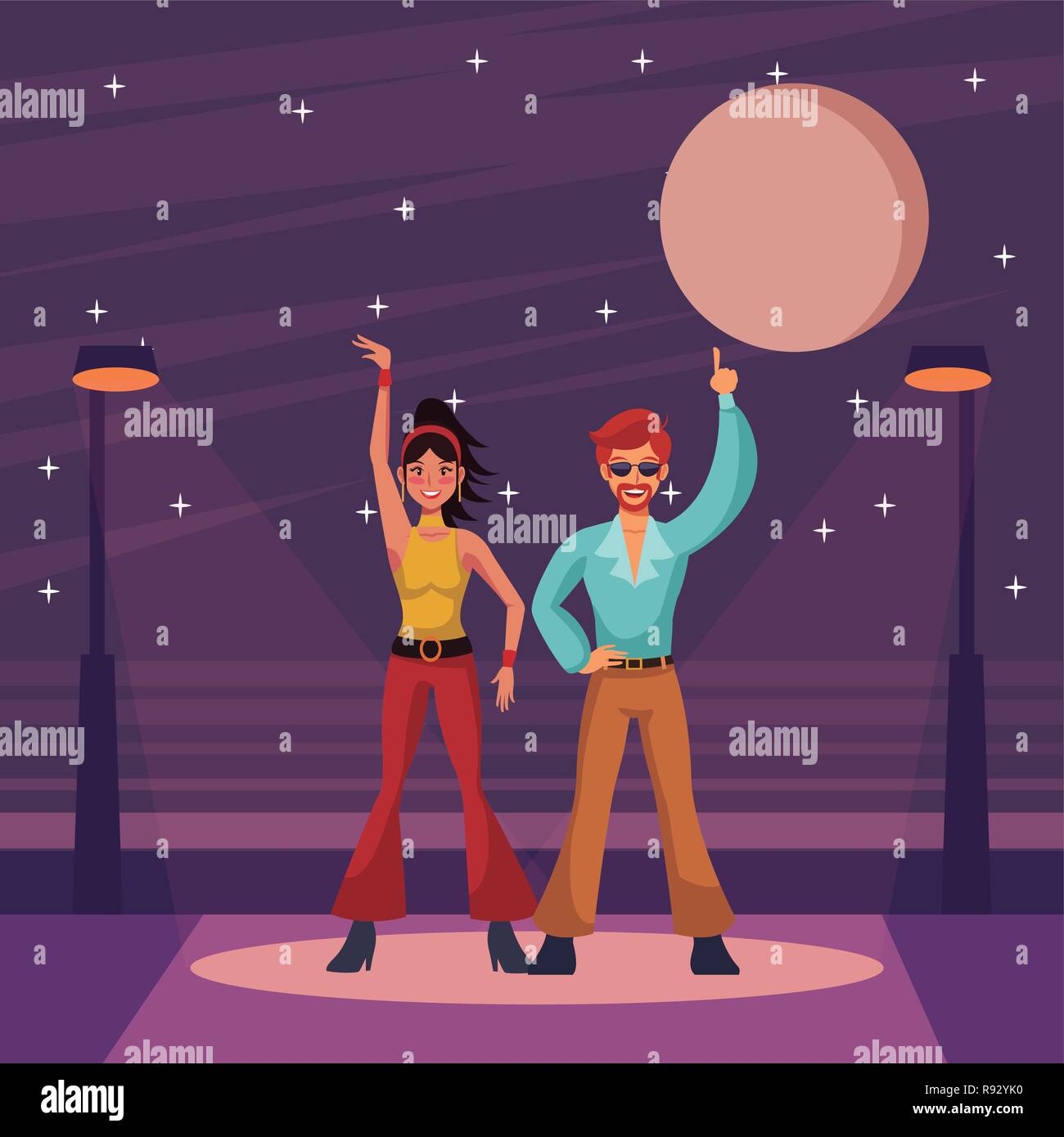 Disco people cartoon Stock Vector Image & Art - Alamy