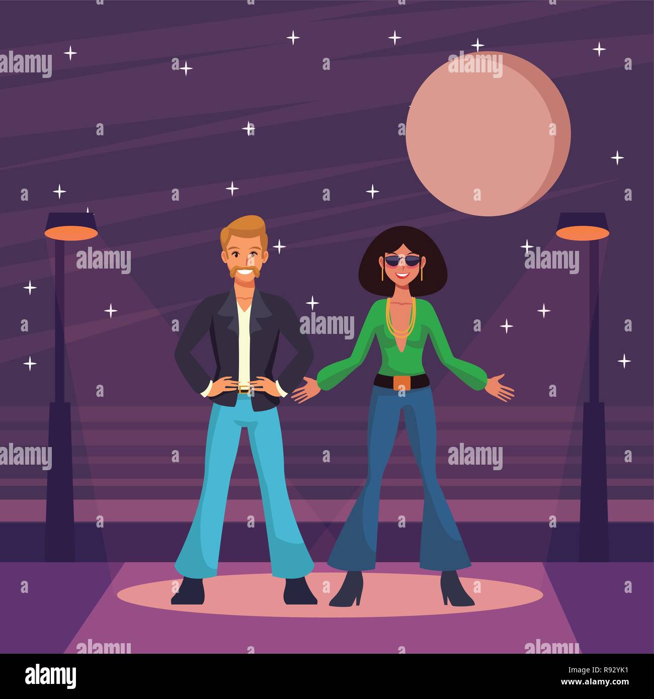 Disco people cartoon Stock Vector Image & Art - Alamy