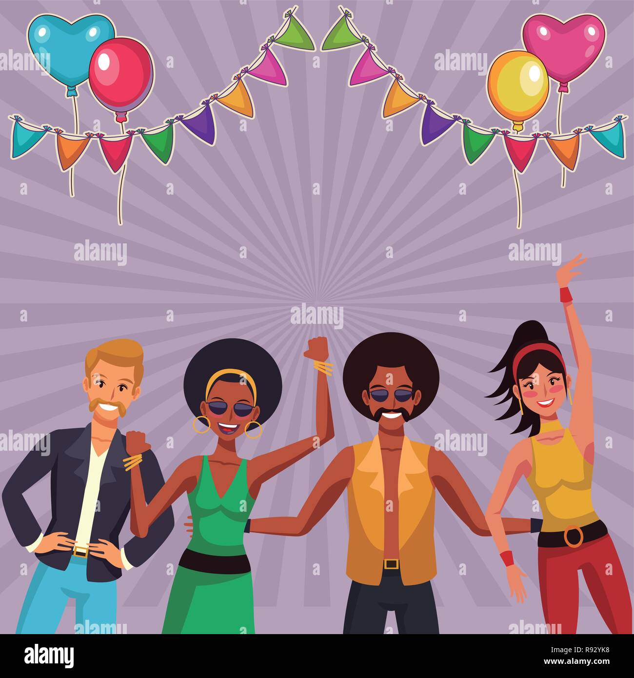 70s disco dancing funky Stock Vector Images - Alamy