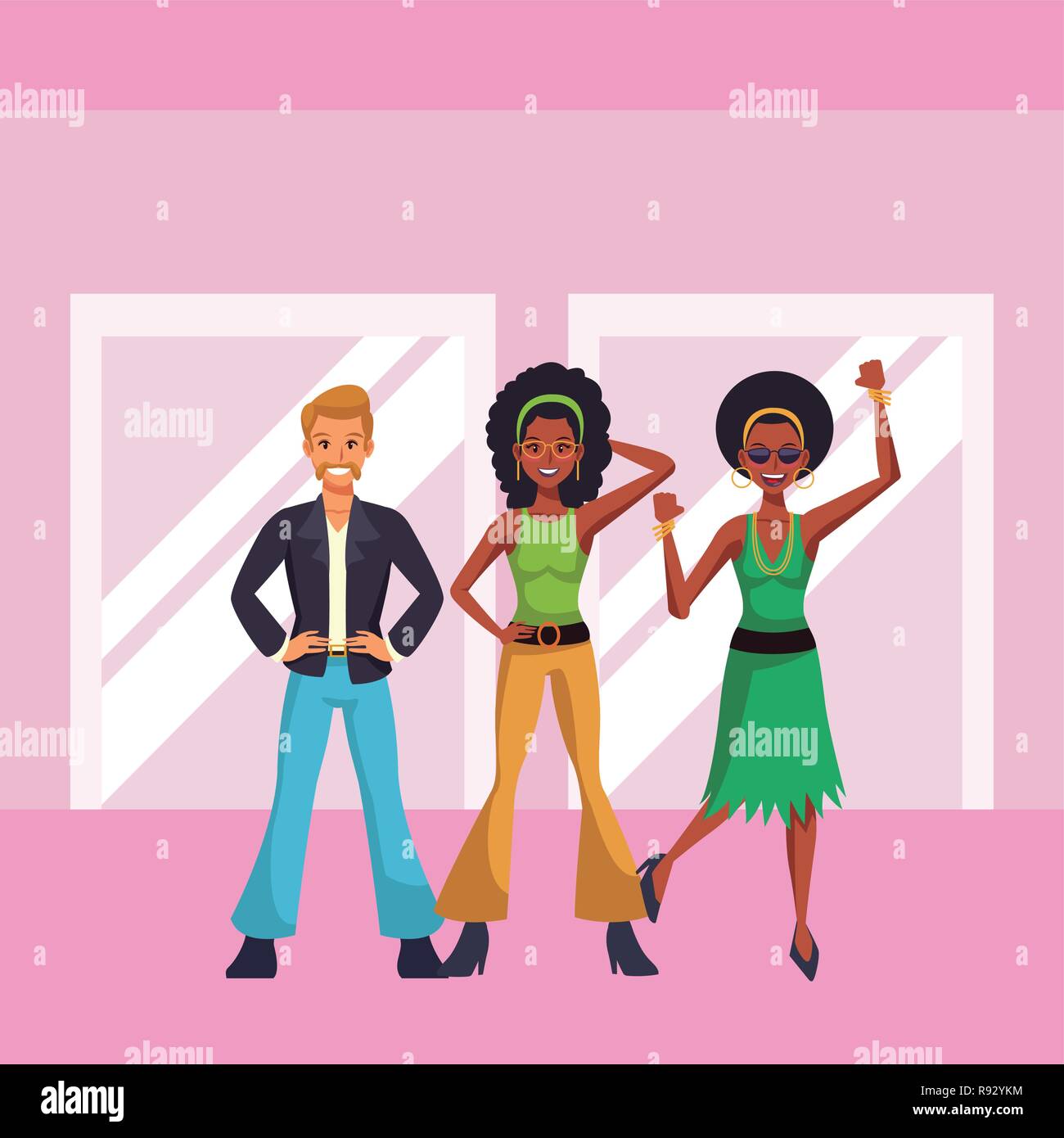 Disco people cartoon Stock Vector Image & Art - Alamy