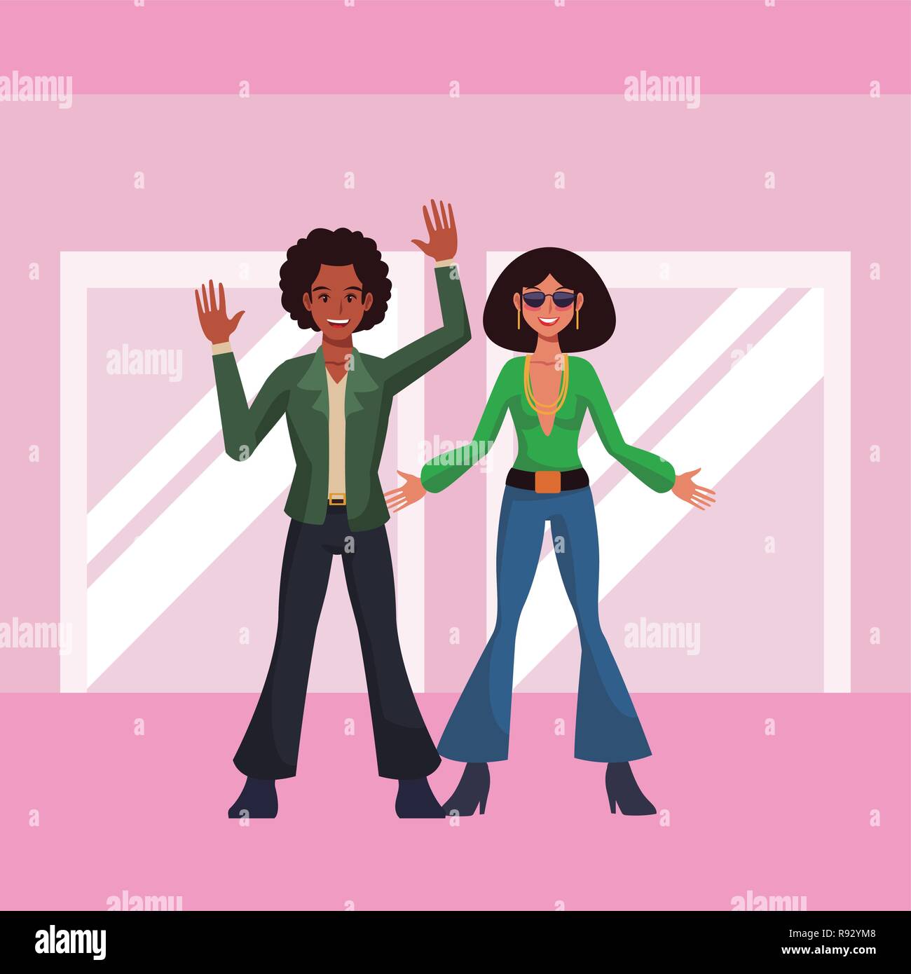 Disco people cartoon Stock Vector Image & Art - Alamy