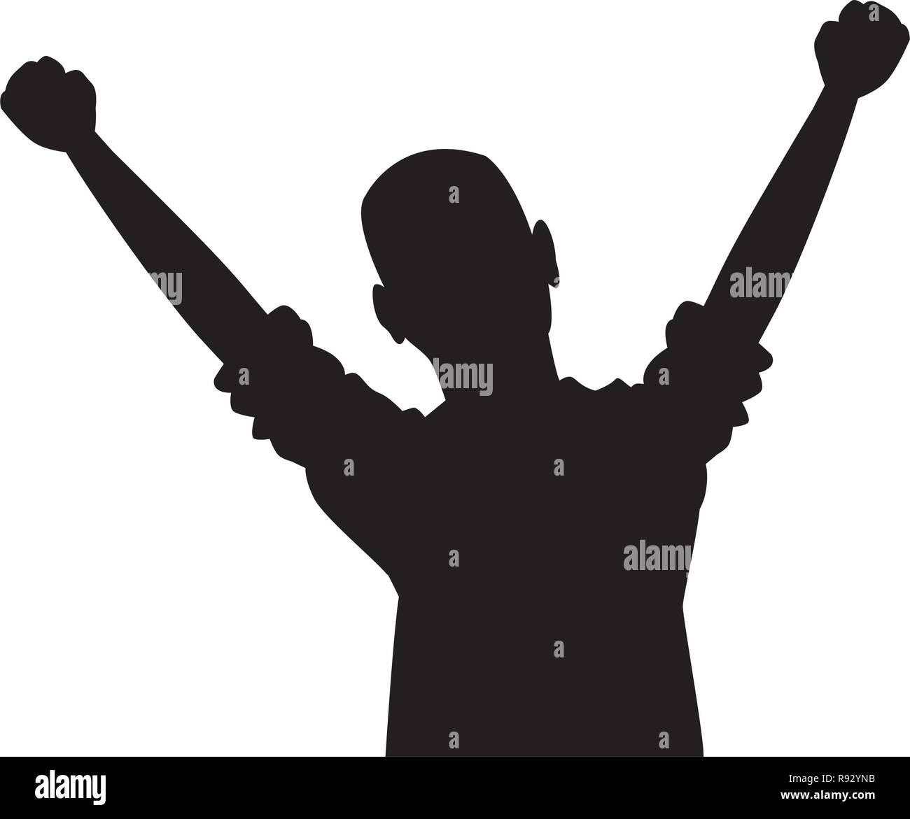All arms up cheering Stock Vector Images - Alamy