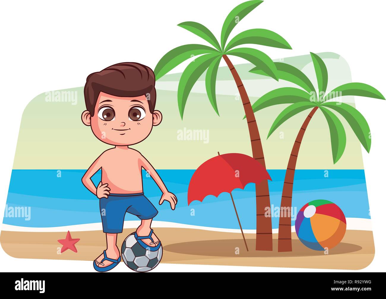 Summer kids cartoon Stock Vector Image & Art - Alamy