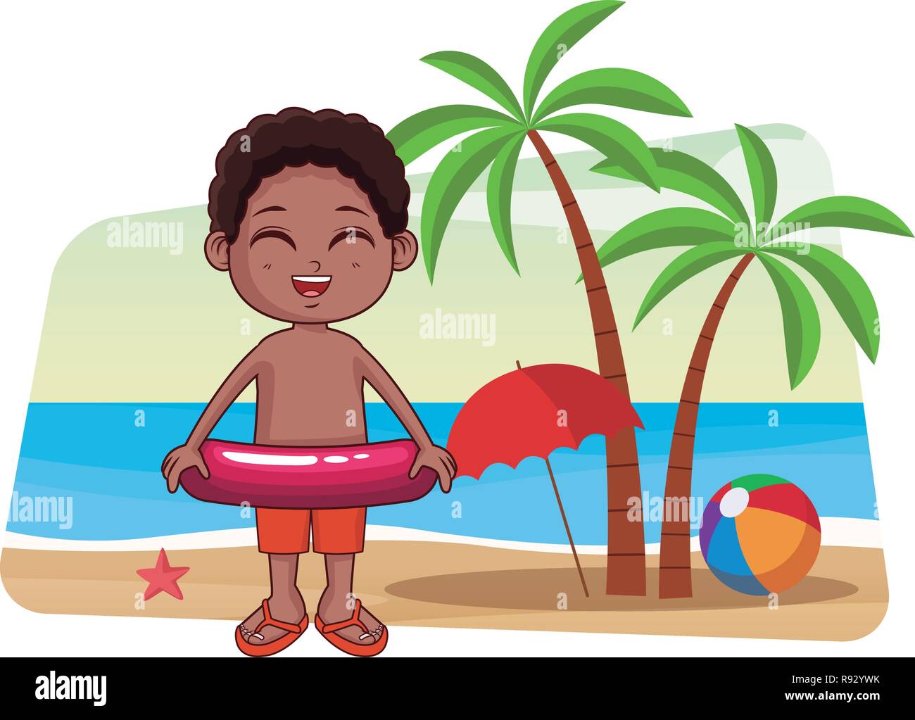 Summer kids cartoon Stock Vector Image & Art - Alamy