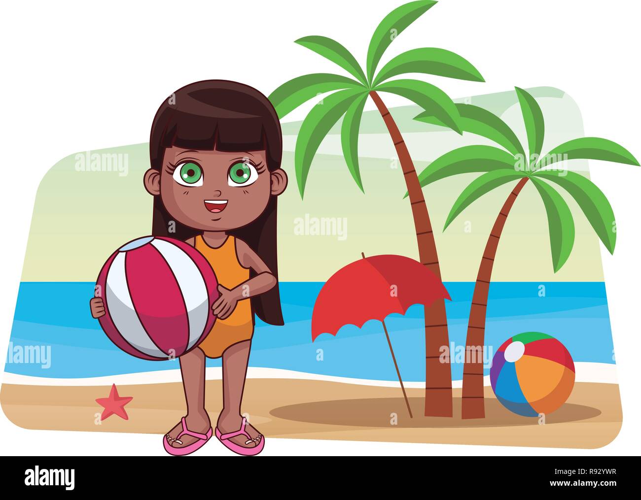 Summer kids cartoon Stock Vector Image & Art - Alamy