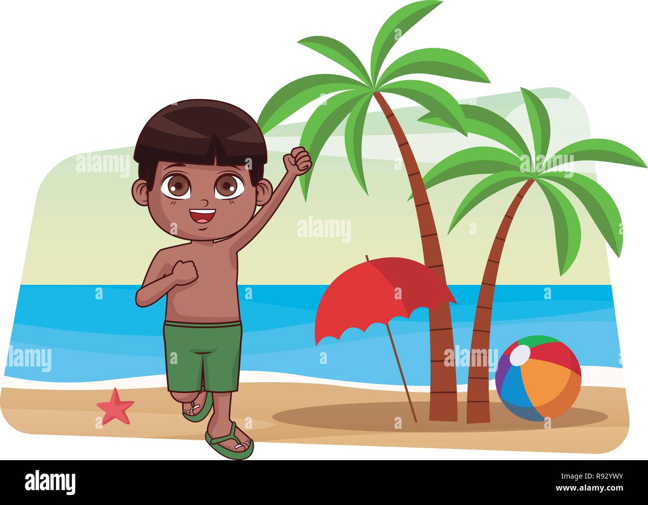 Summer kids cartoon Stock Vector Image & Art - Alamy