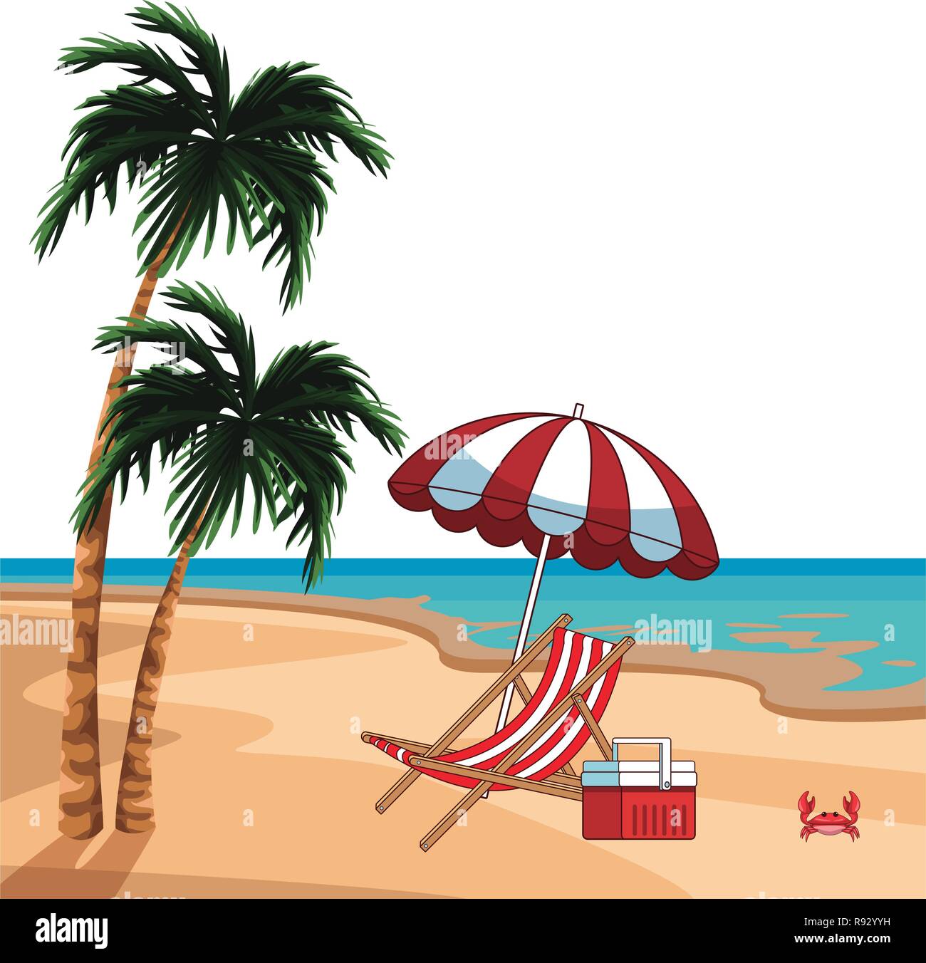 Beach scenery cartoon Stock Vector Image & Art - Alamy