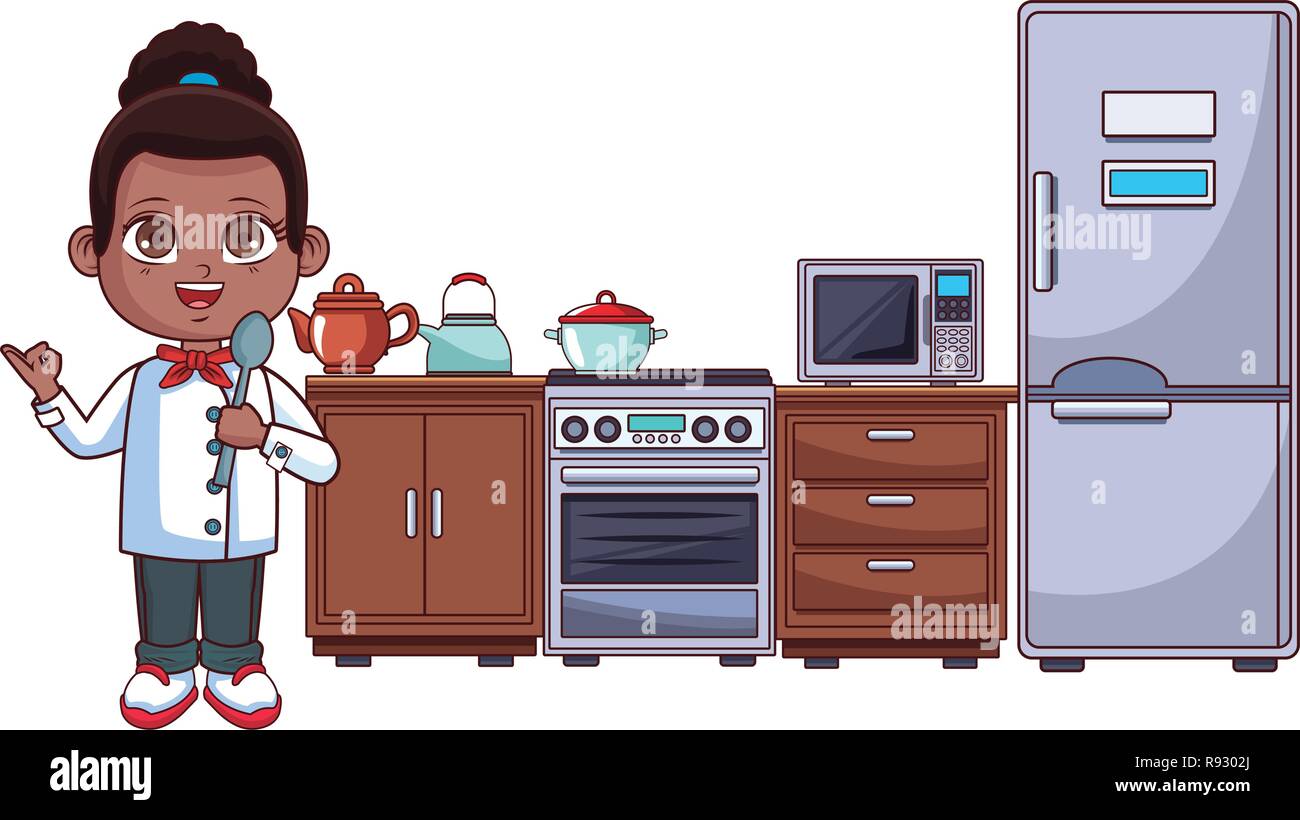 Chef girl cartoon Stock Vector Image & Art - Alamy