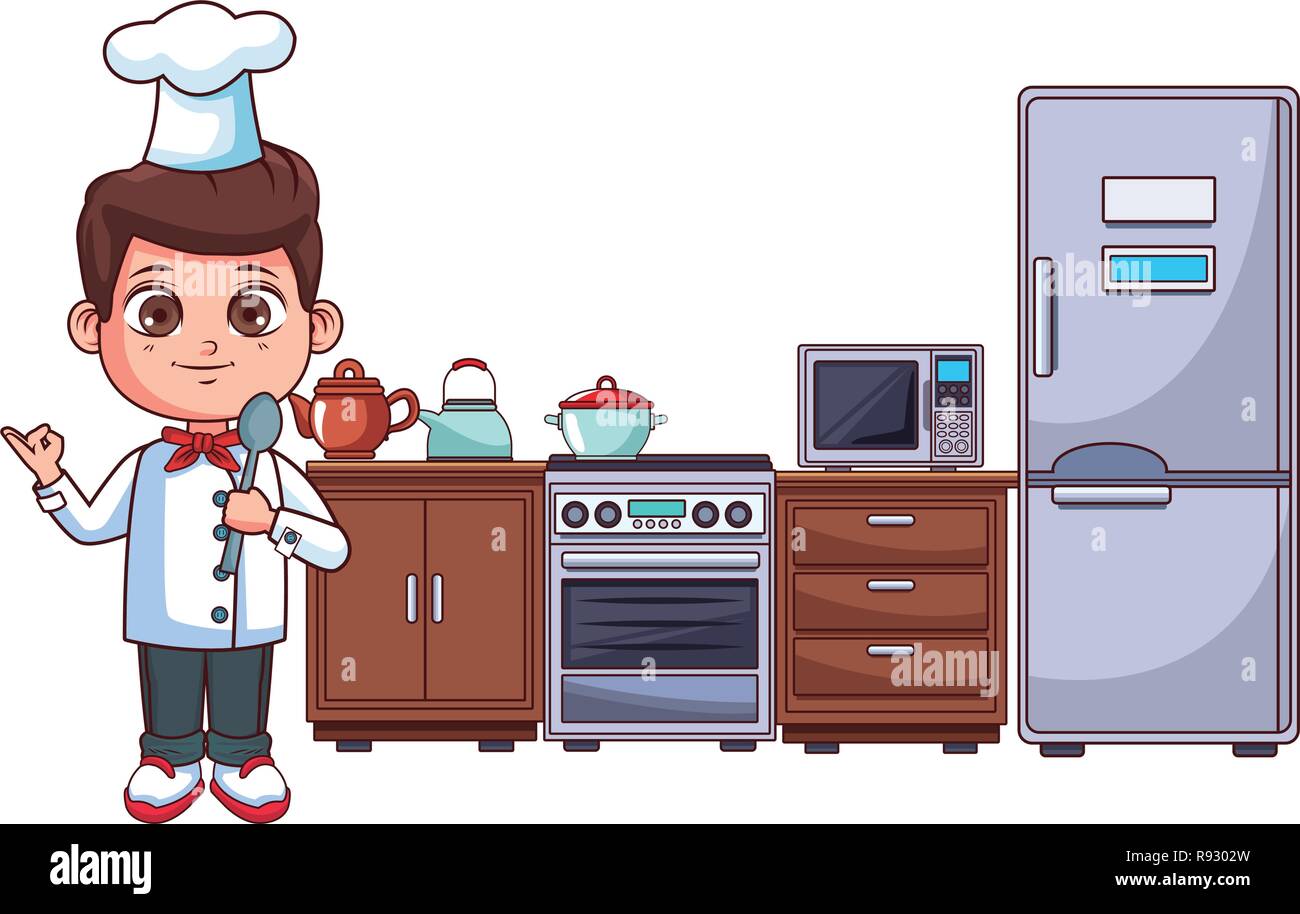 Chef boy cartoon Stock Vector Image & Art - Alamy