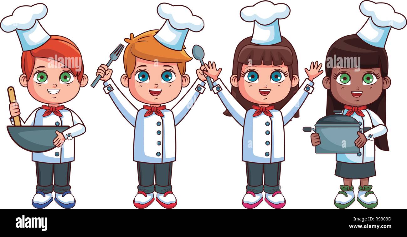 Chef kids cartoons Stock Vector Image & Art - Alamy