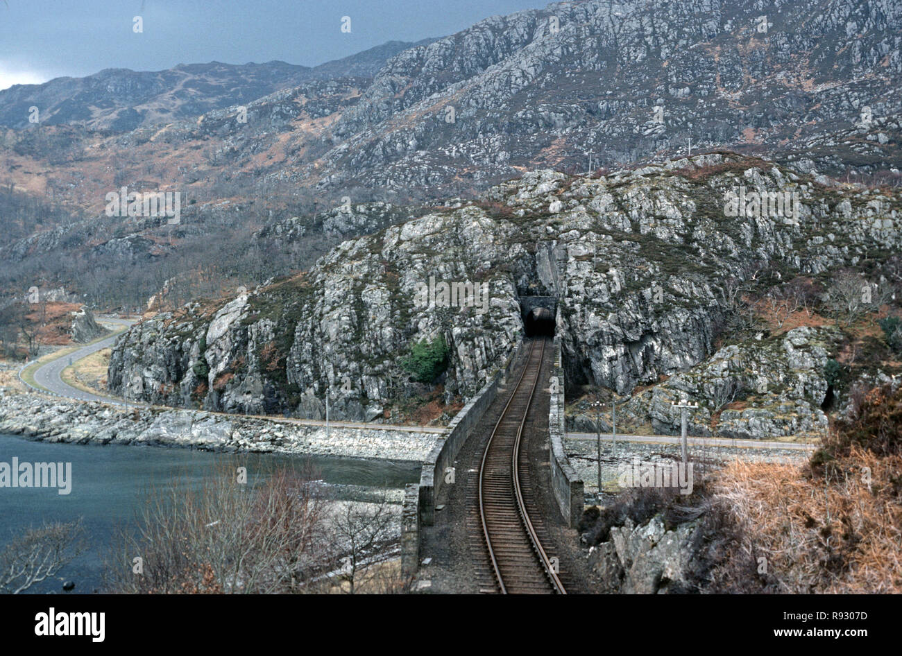 West Highland Line at Loch Nan Uamh viaduct, Ardnish Peninsula ...