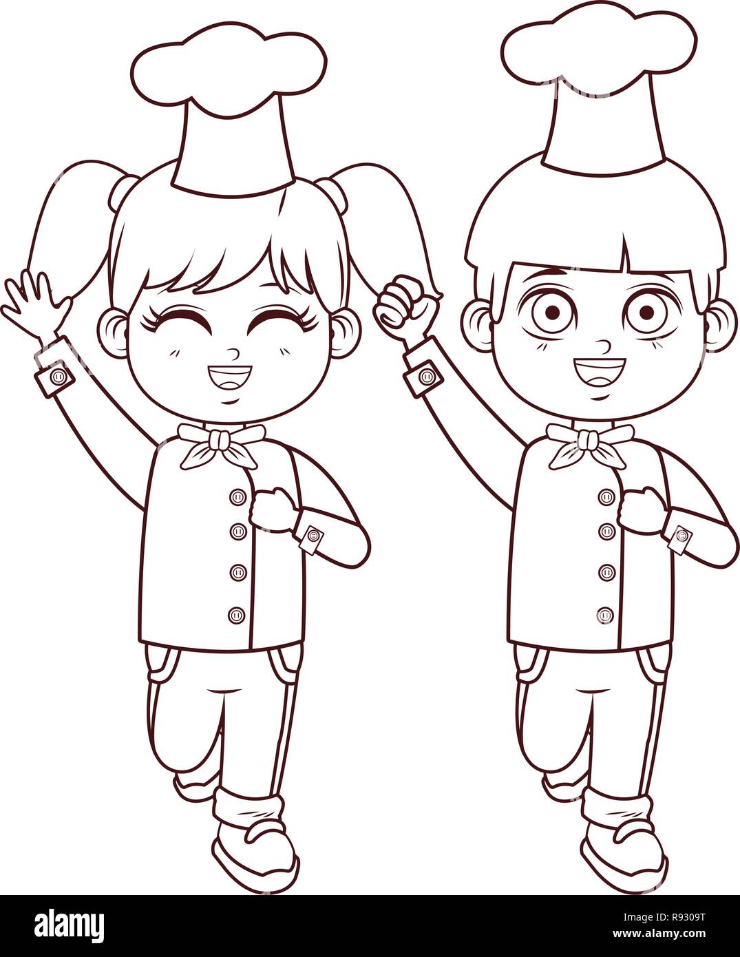 Cartoon chef kids baking cooking Cut Out Stock Images & Pictures - Alamy