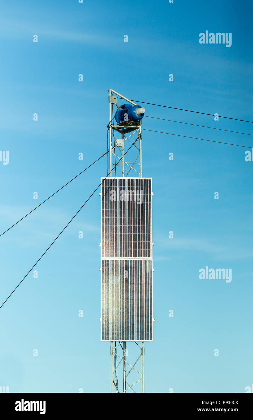 use of solar power, two large solar panels used for the engine Stock ...