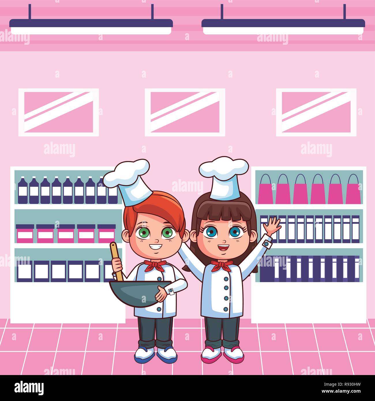 Chefs kids cartoon Stock Vector Image & Art - Alamy