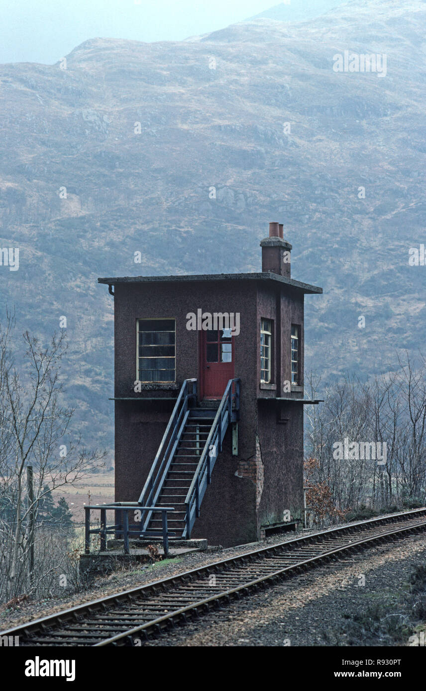 Lochailort signal box on Lochailort railway sation, West highland line ...