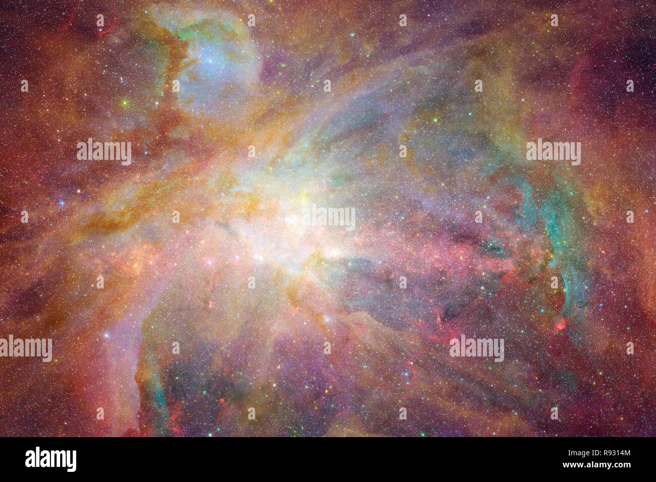 Outer space art. Nebulas, galaxies and bright stars in beautiful ...