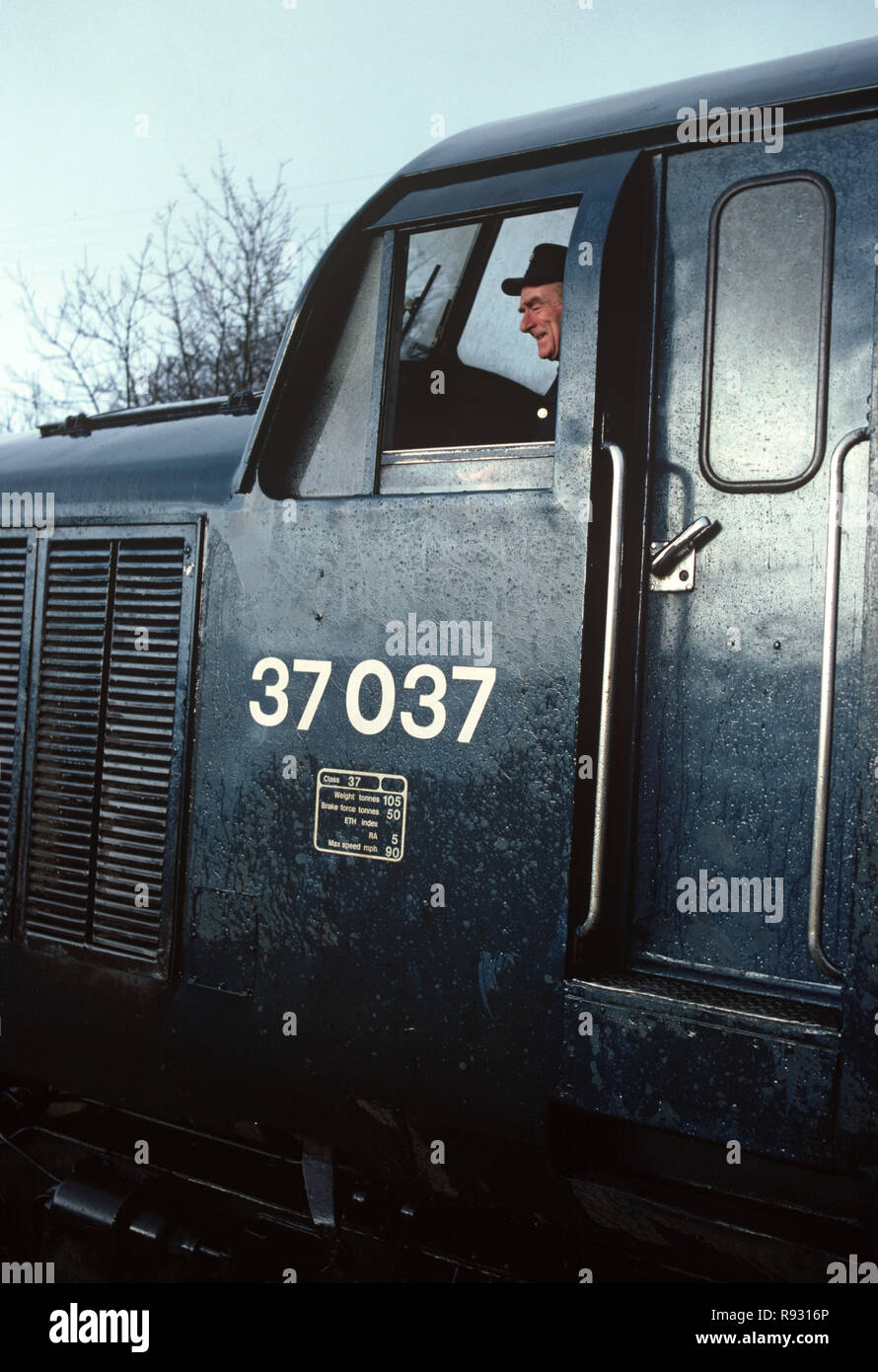 British Rail diesel locomotive driver on the West Highland Glasgow to ...