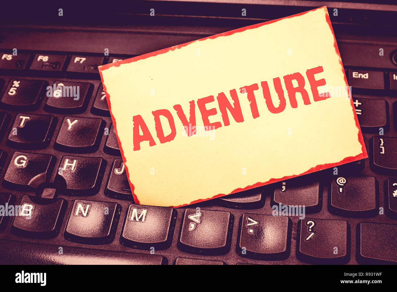 Writing note showing Adventure. Business photo showcasing unusual and ...