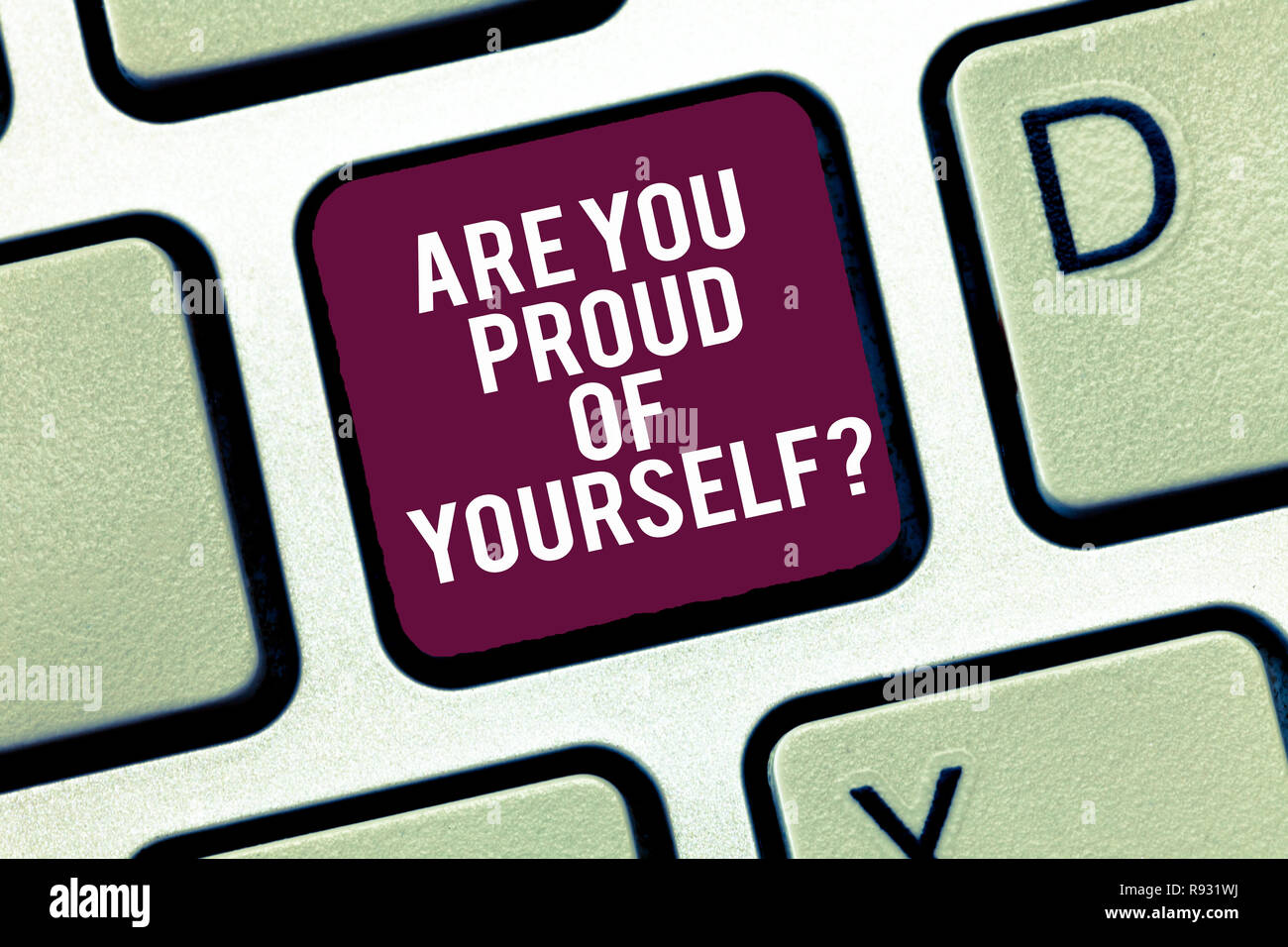 Conceptual hand writing showing Are You Proud Of Yourselfquestion ...