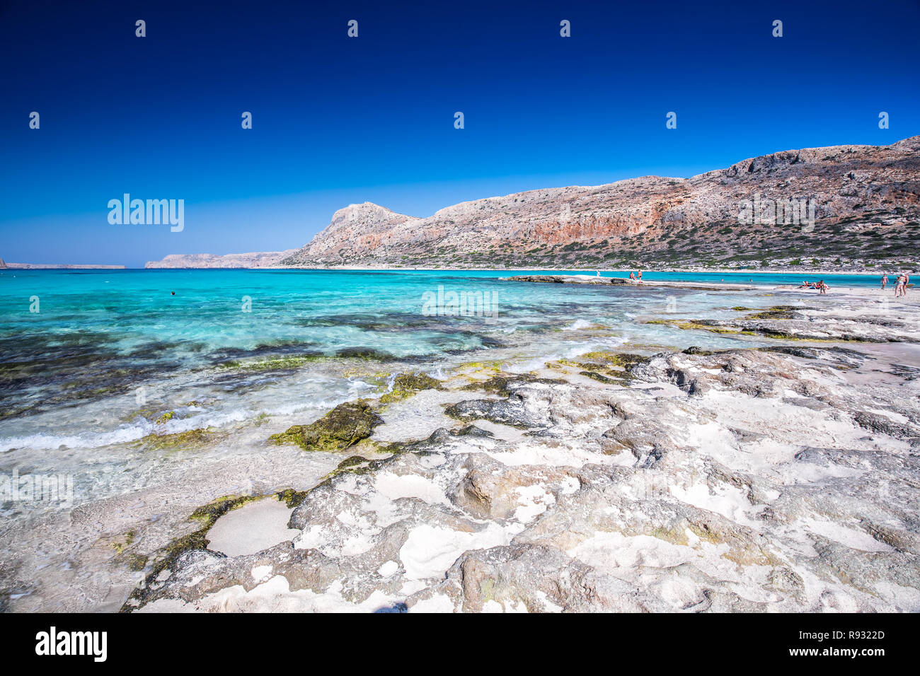 Balos lagoon on Crete island with azure clear water, Greece, Europe ...