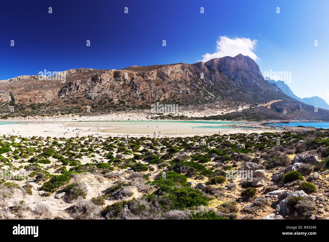 Balos lagoon on Crete island with azure clear water, Greece, Europe ...