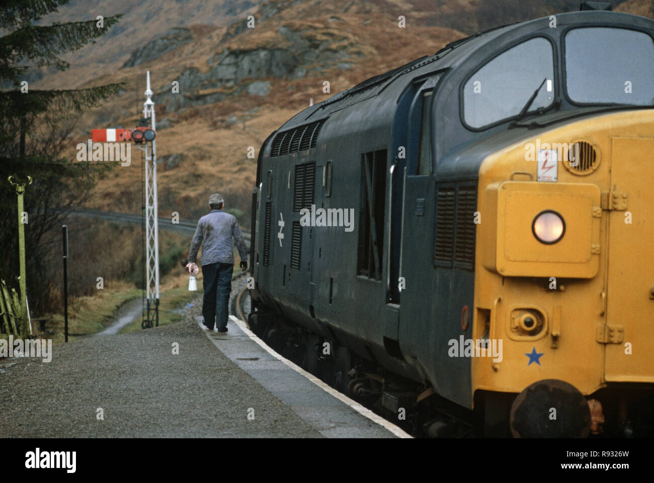 British Rail diesel locomotive trains on the West Highland Glasgow to ...