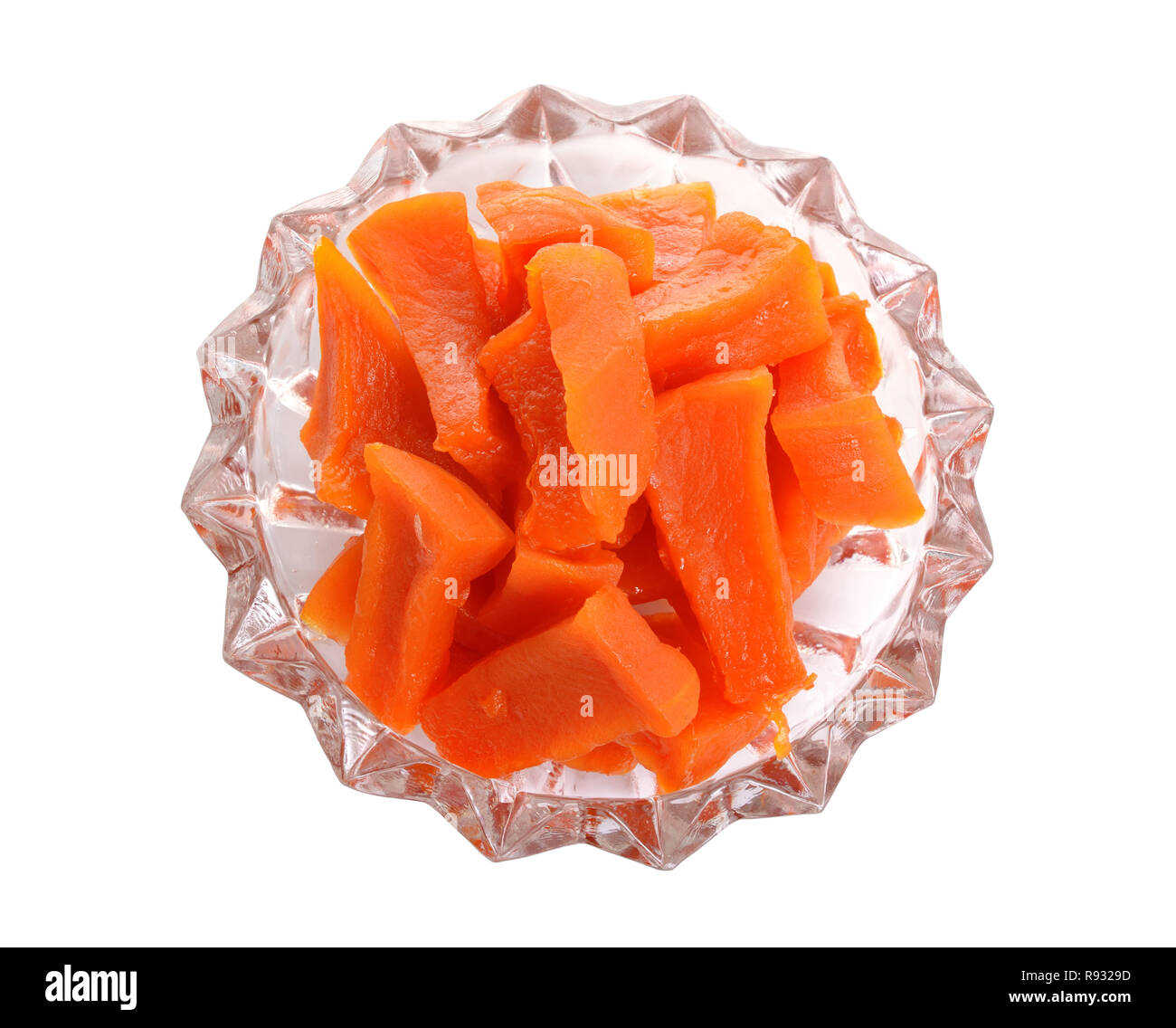 Candied pumpkin Succade isolated on white background Stock Photo - Alamy