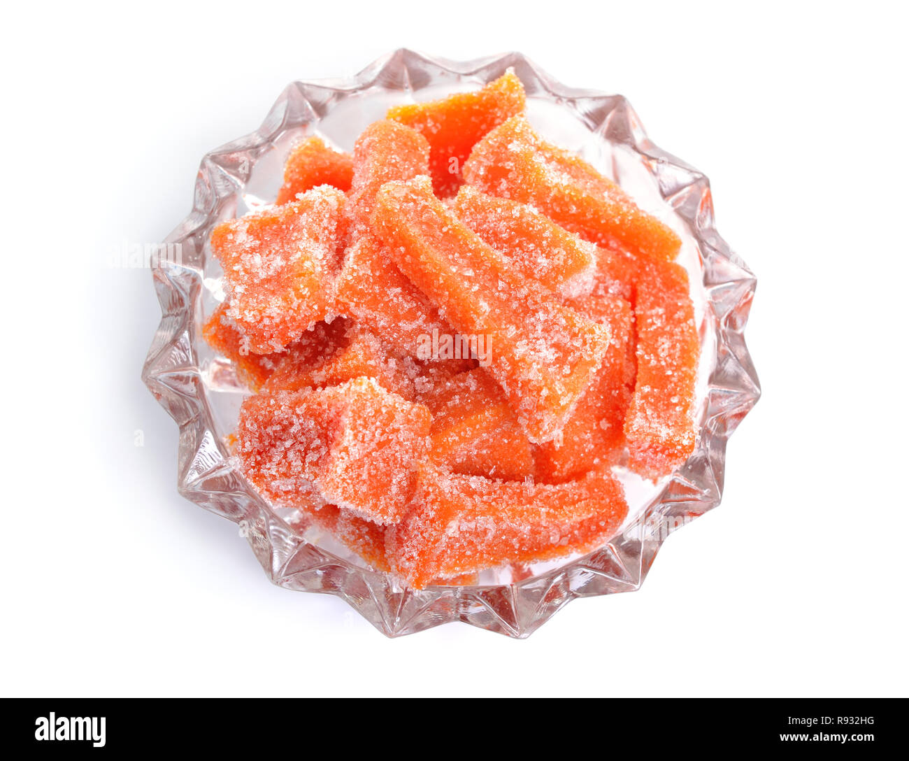 Candied pumpkin Succade isolated on white background Stock Photo - Alamy