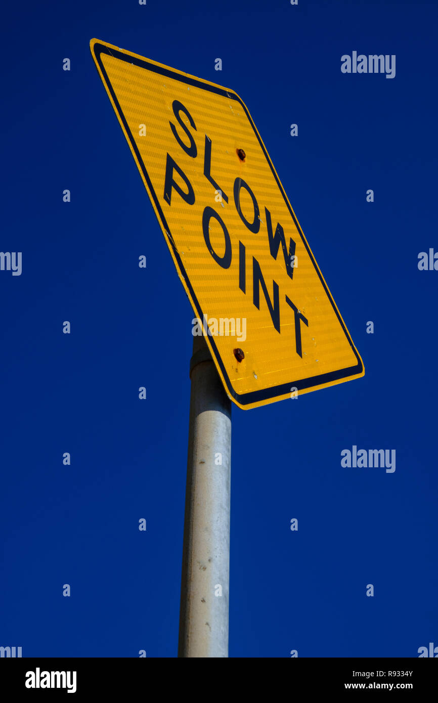 Yellow slow sign australia hi-res stock photography and images - Alamy